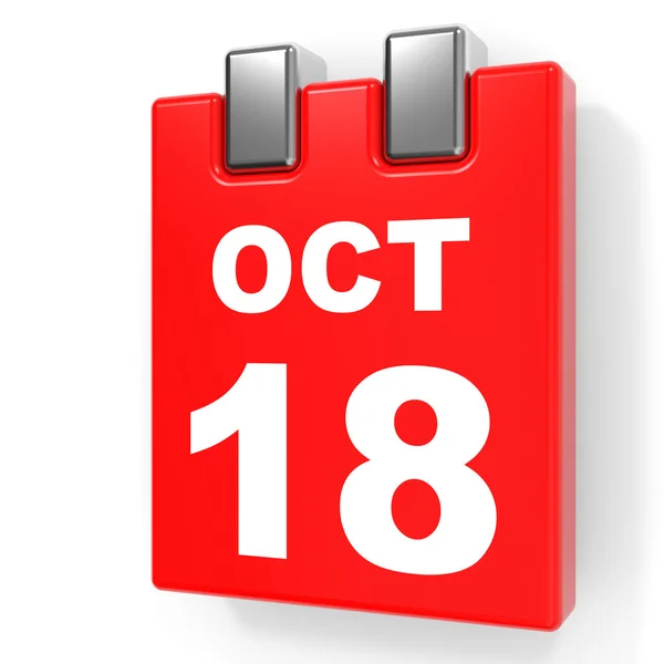October 18. Calendar on white background. — Stock Photo © iCreative3D ...