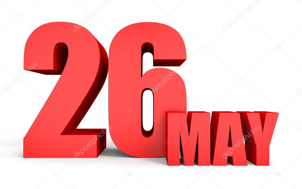 May 26. Text on white background. — Stock Photo © iCreative3D #125978644