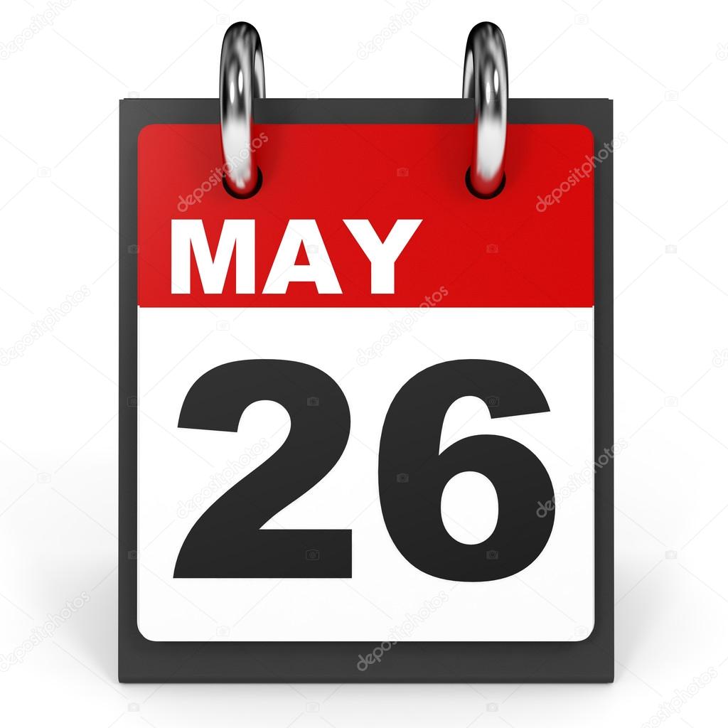 May 26. Calendar on white background. — Stock Photo © iCreative3D ...