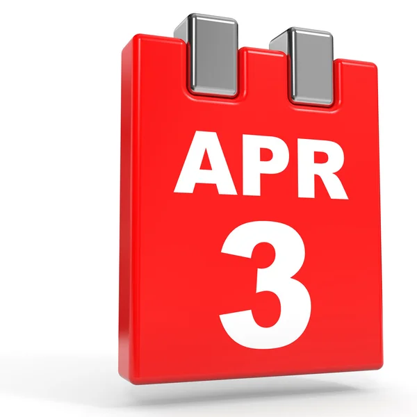 3 april calendar sheet with red pin. — Stock Photo © iCreative3D #89668770
