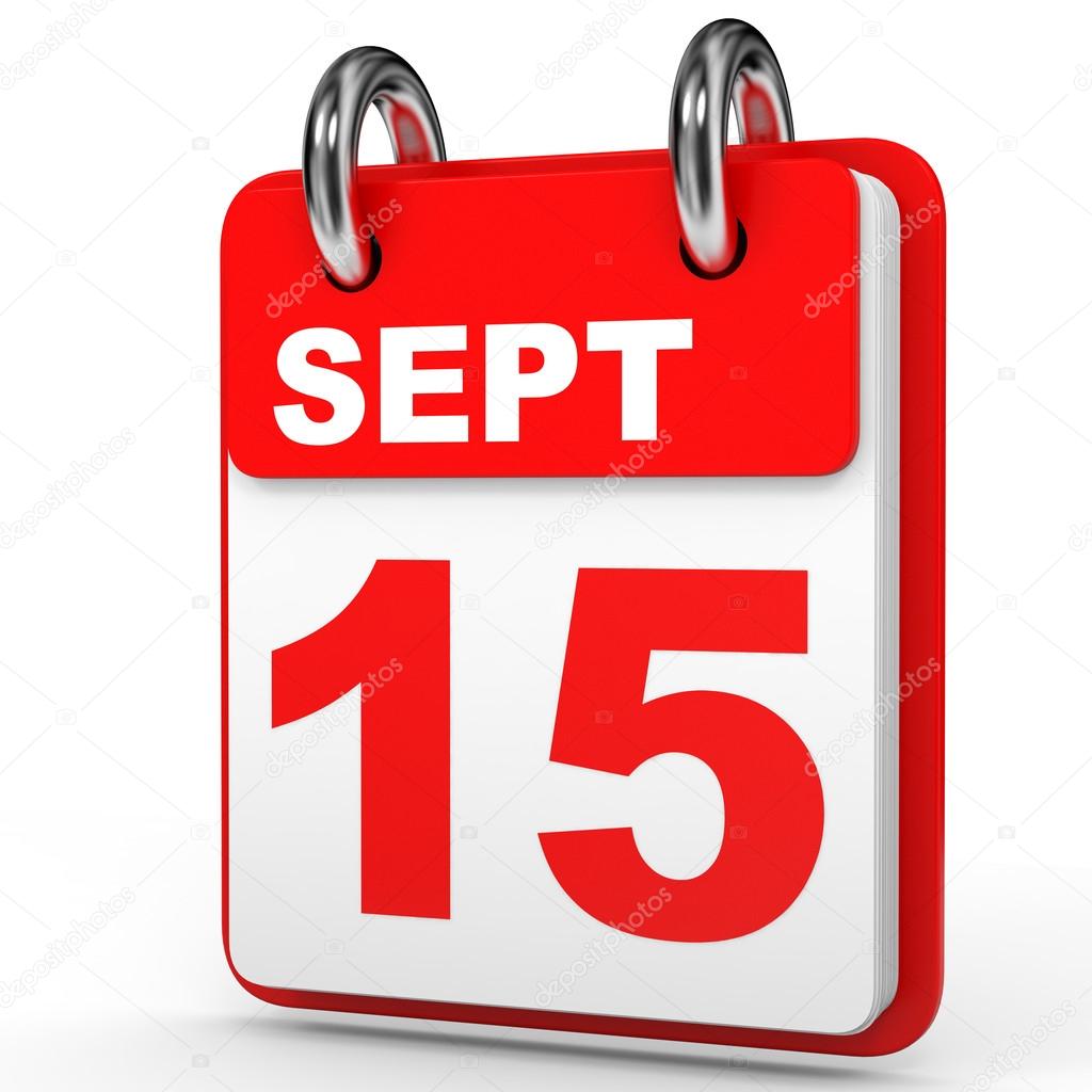 September 15. Calendar on white background. — Stock Photo © iCreative3D ...