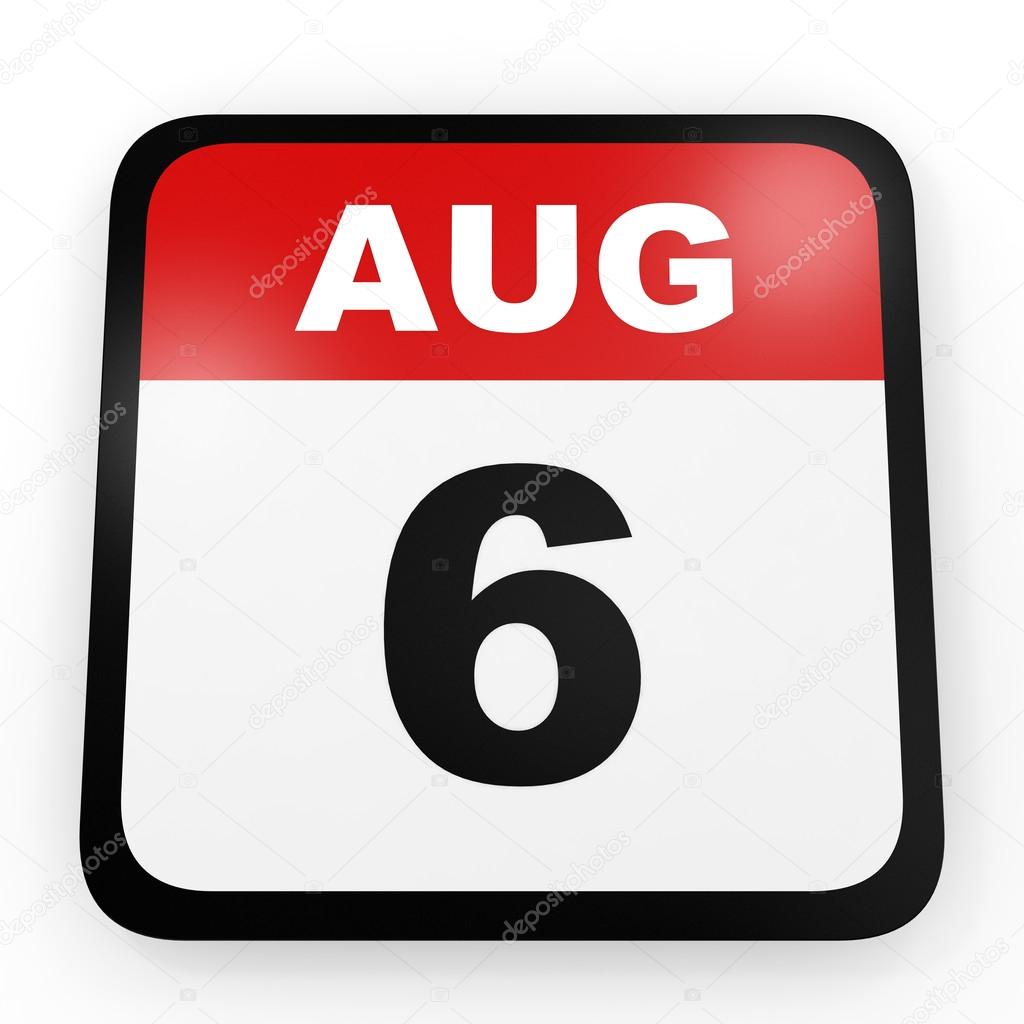 August 6. Calendar on white background. Stock Photo by ©iCreative3D ...