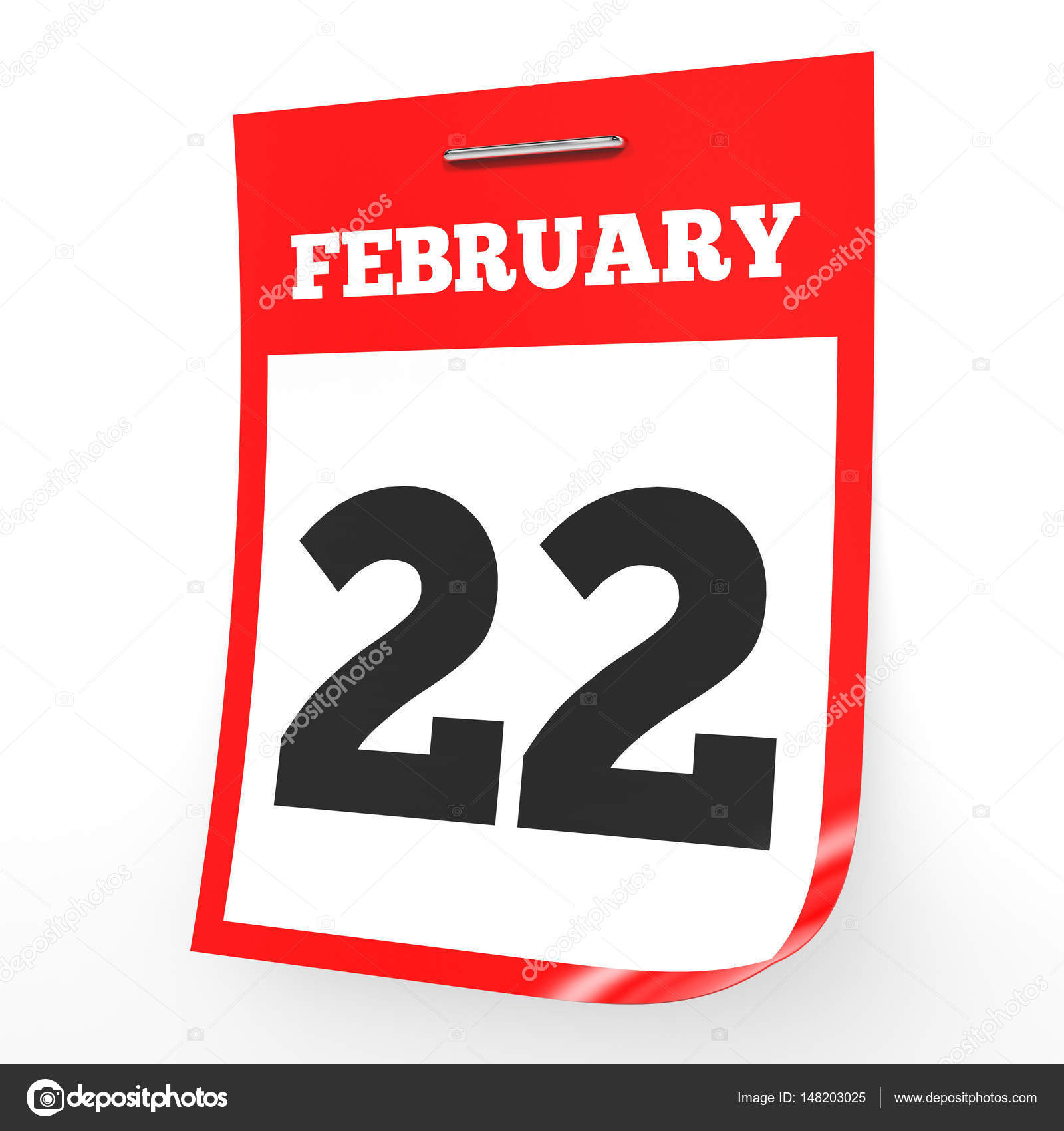 February 22. Calendar on white background. Stock Photo by ©iCreative3D ...
