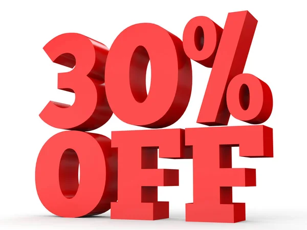 Discount 30 percent off. 3D illustration on white background. Stock ...