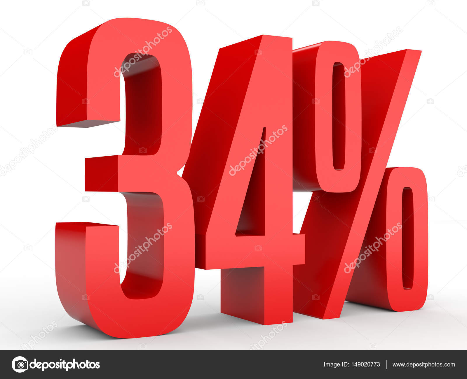 Thirty four percent off. Discount 34 %. Stock Photo by ©iCreative3D ...