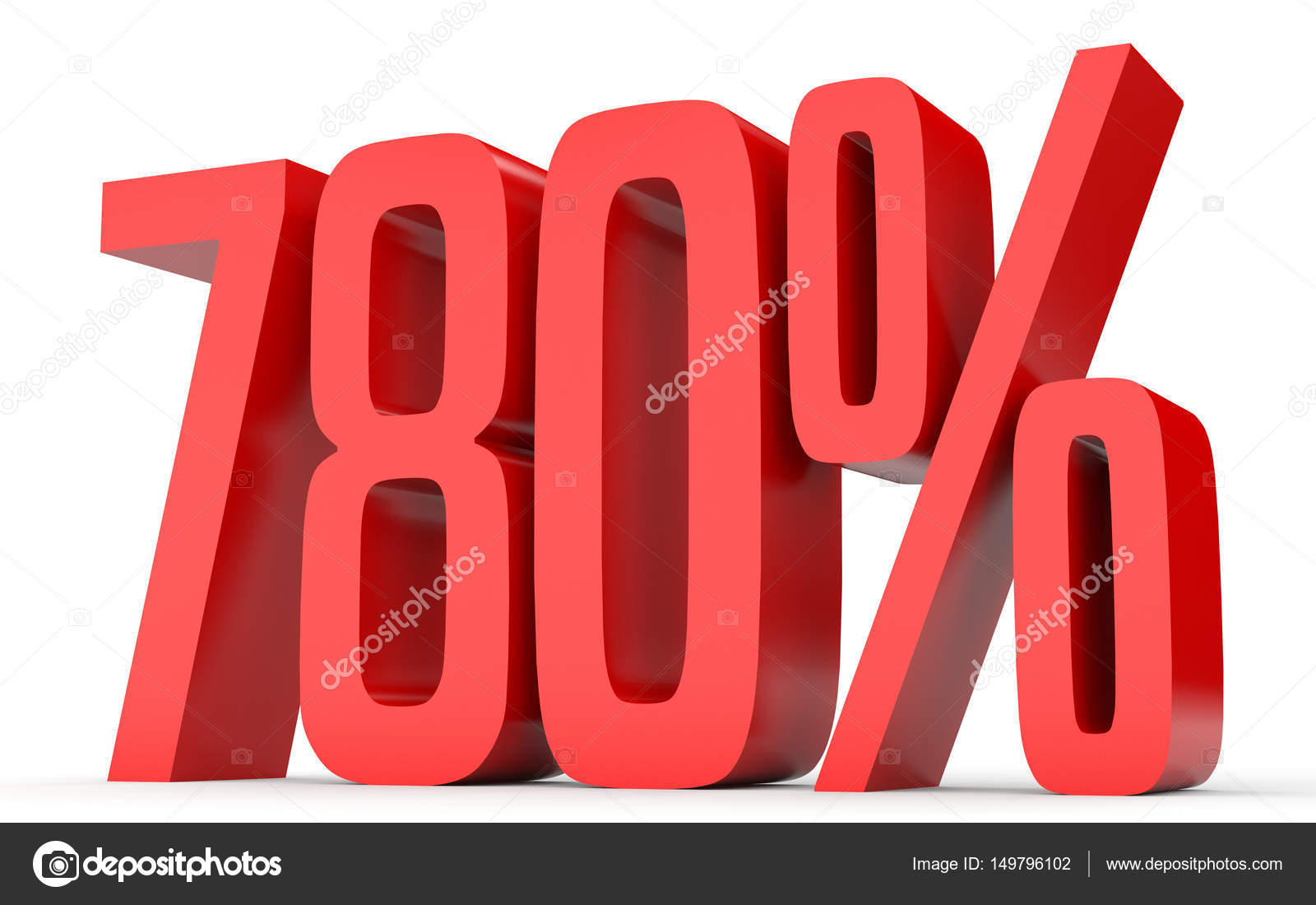 Seven hundred and eighty percent. 780 %. 3d illustration. Stock Photo ...