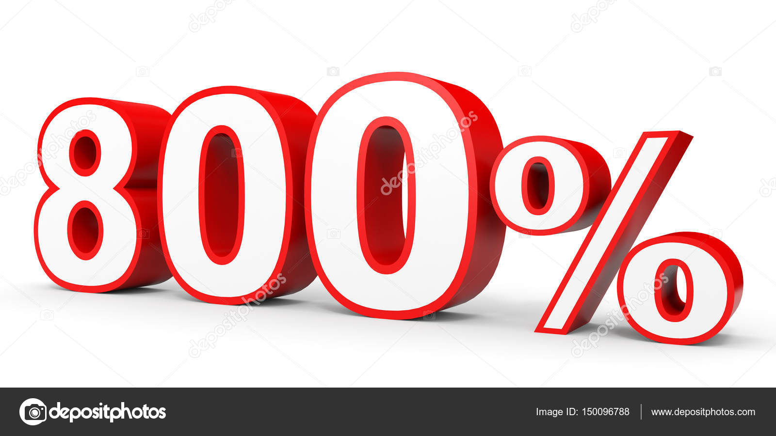 Eight hundred percent. 800 %. 3d illustration. Stock Photo by ...