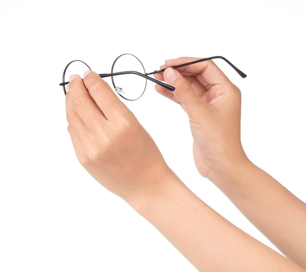Hand holding Eye Glasses Isolated on White background Stock Photo by ...