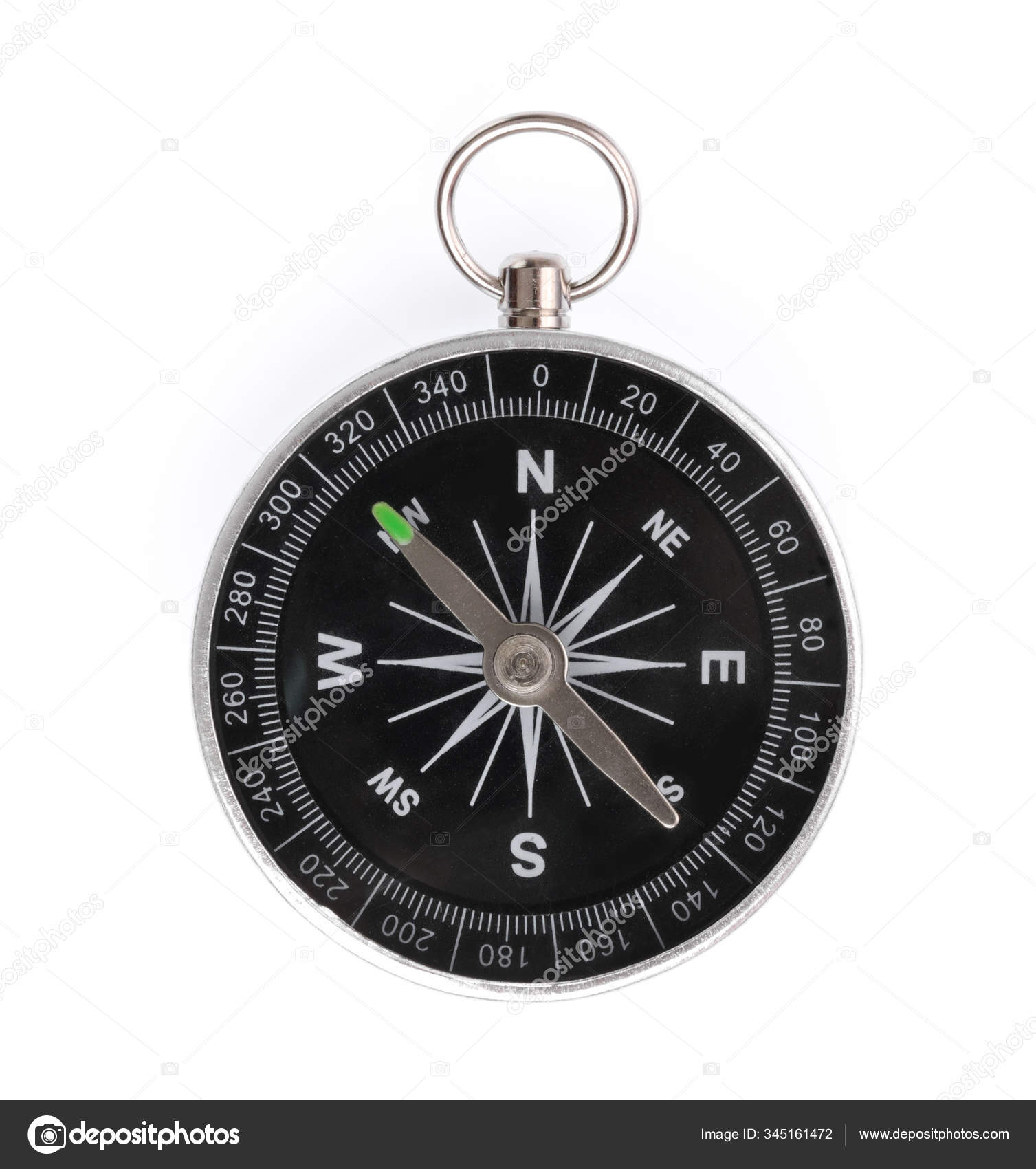 Frontal view of compass isolated on white background — Stock Photo ...