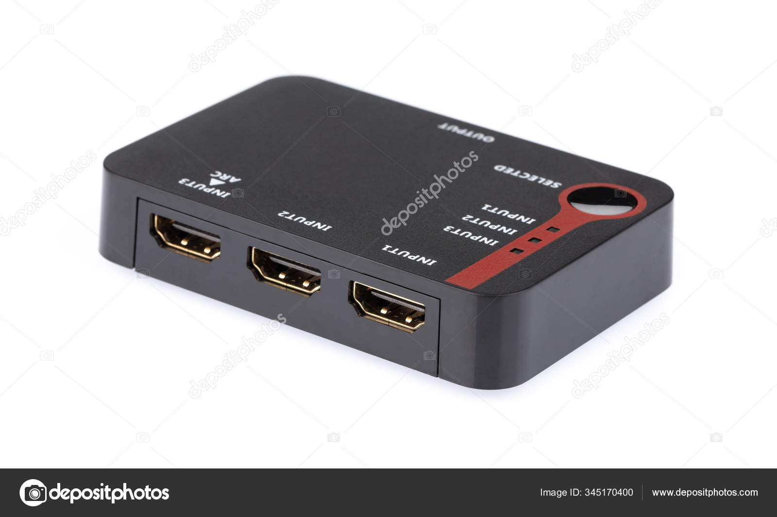 Modern Connect a PC to tv HDMI Switch 3x1 isolated on white back Stock ...