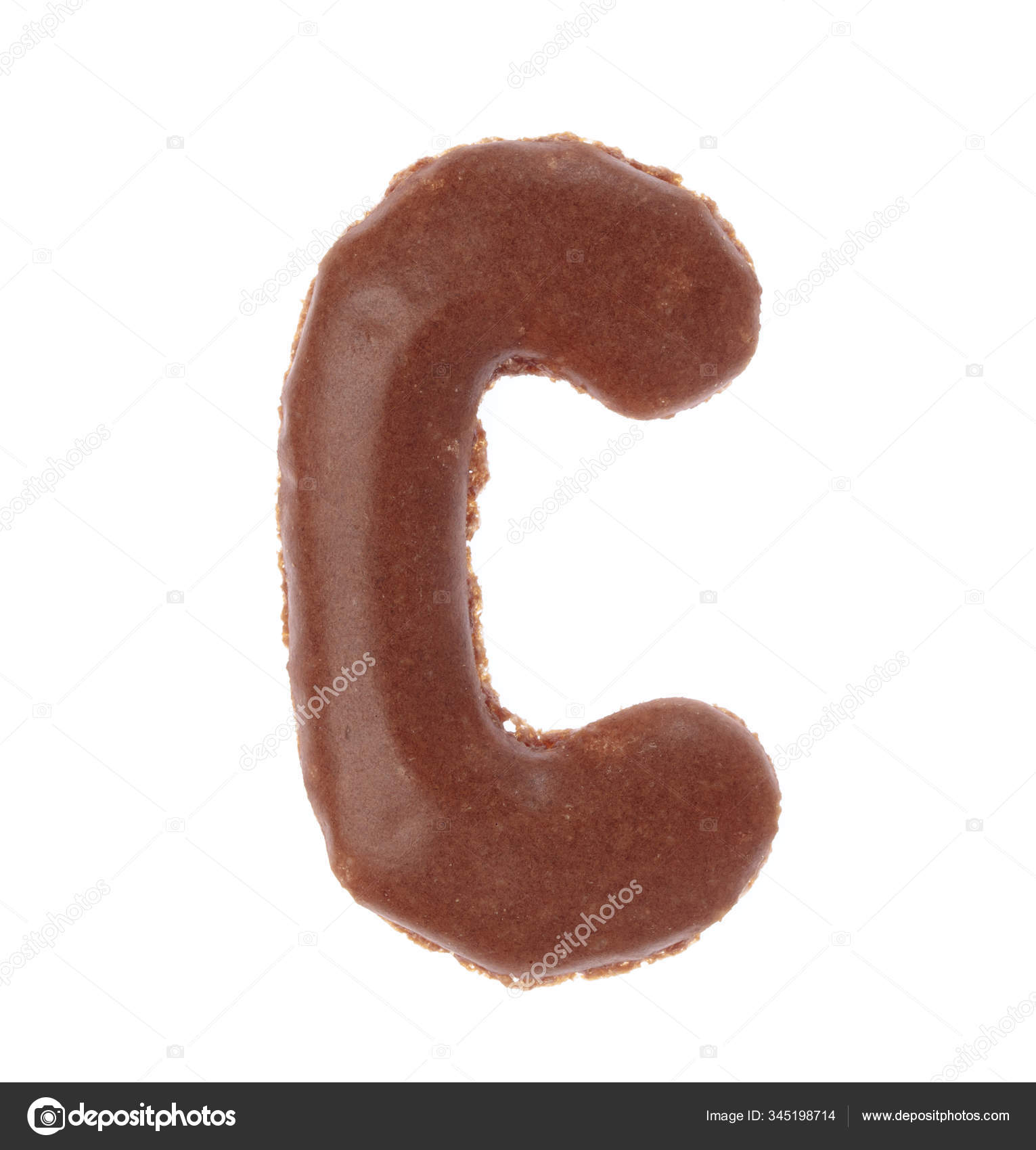 Delicious alphabet Letter C cookie isolated on white background — Stock ...