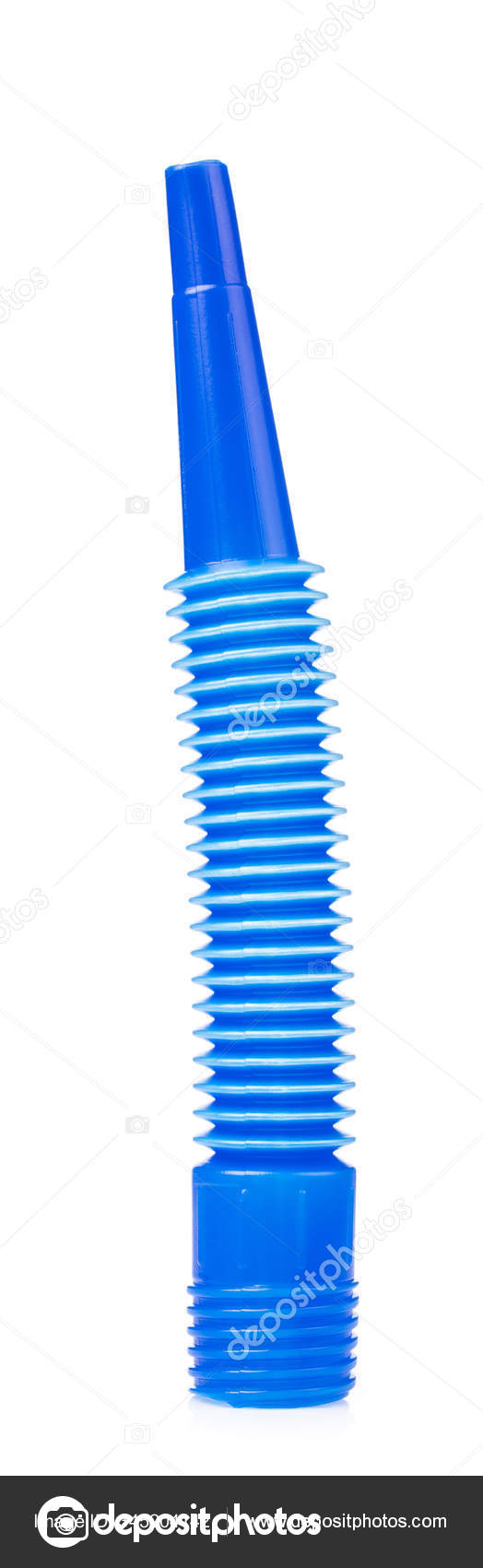 Plastic funnel coiled corrugated drainage pipe isolated on white Stock ...