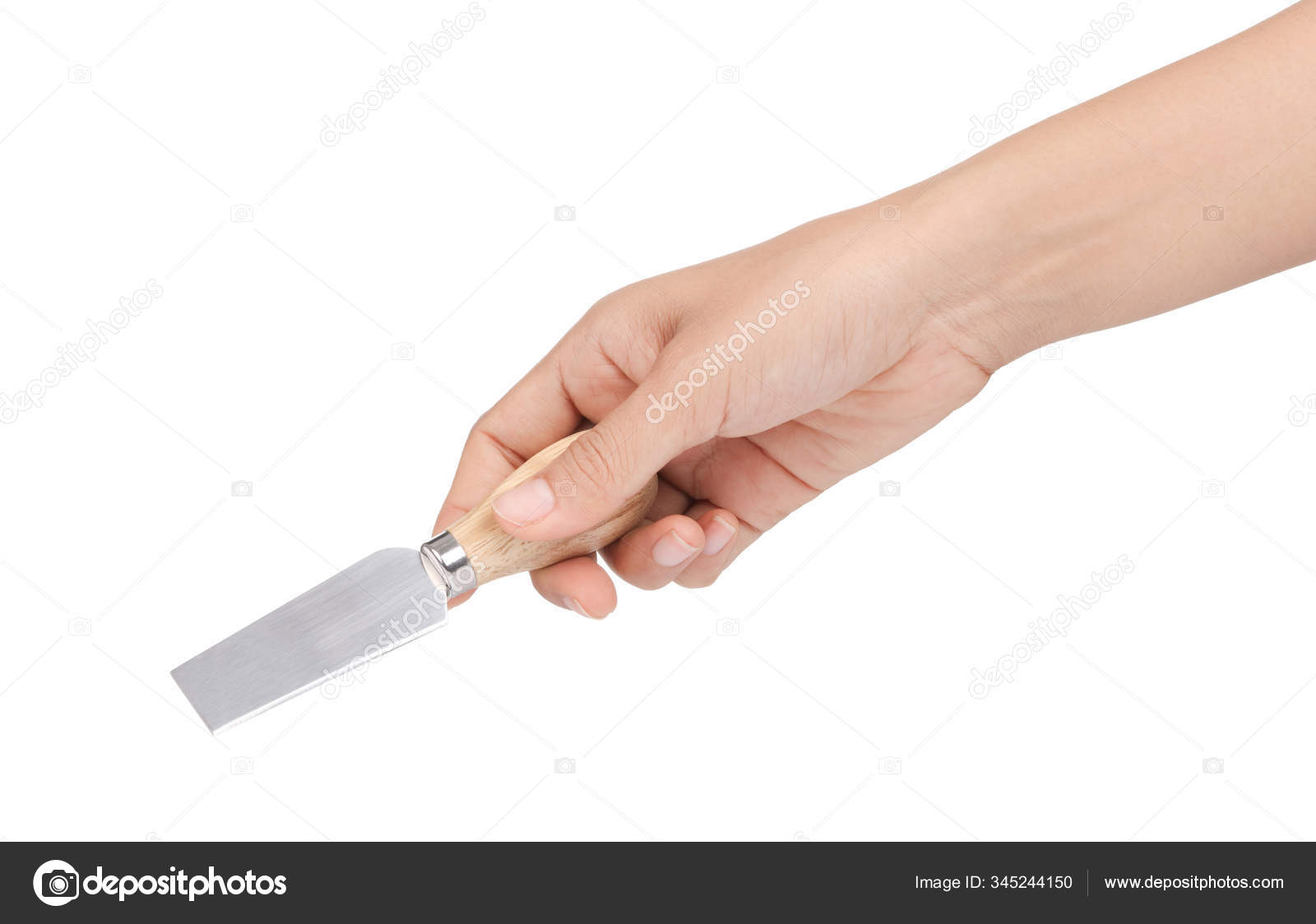 Hand holding Trowel isolated on white background Stock Photo by ...