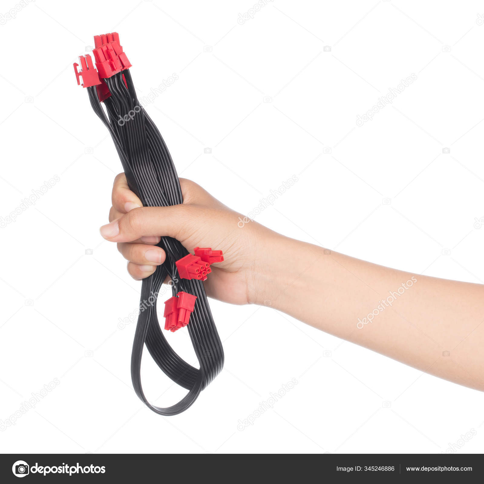 Hand holding power cable 30cm dual PSU power supply 8 pin isolat ...