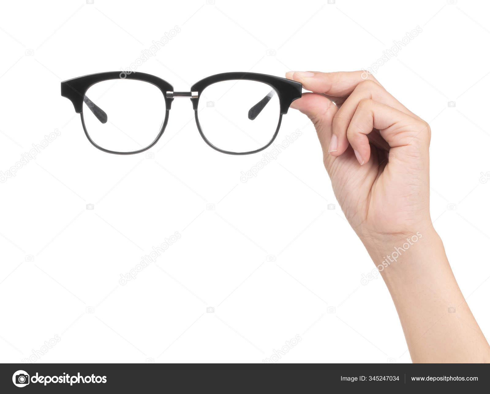 Hand holding Eye Glasses Isolated on White background Stock Photo by ...