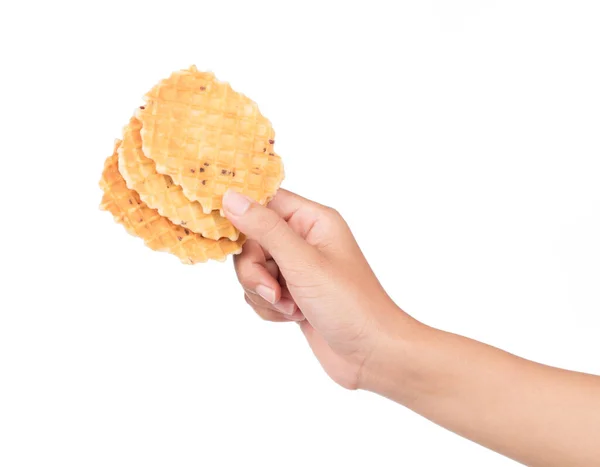 Hand Holding Snacks Isolated White Background Stock Photo by ...