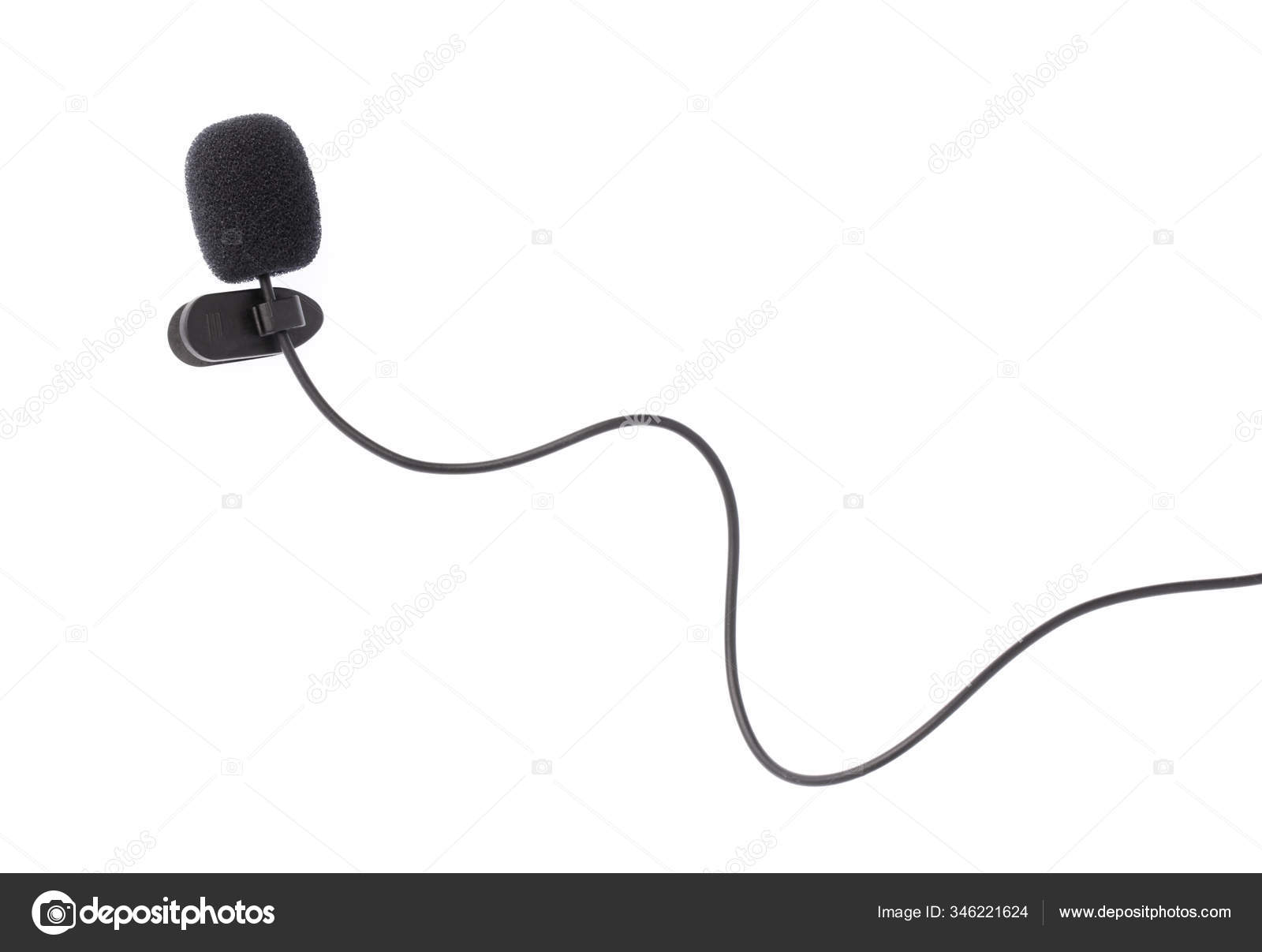 Microphone Lapel Lavalier Isolated White Background — Stock Photo ...