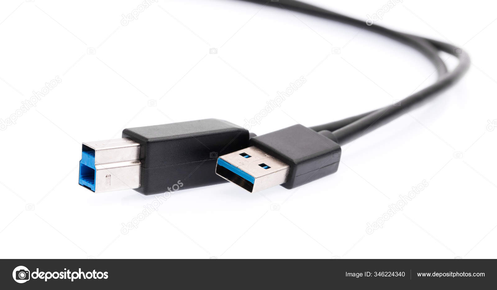 Conector Universal Serial Bus Usb Aislado Sobre Fondo Blanco — Foto de ...
