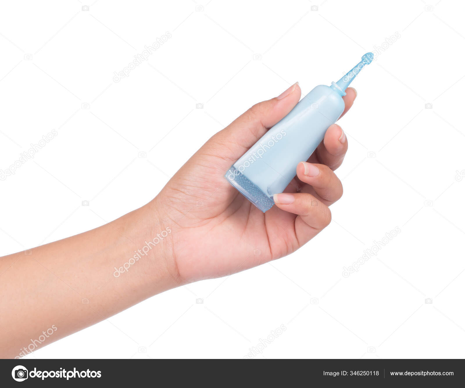 Hand Holding Bluetubes Glue Isolated White Background — Stock Photo ...