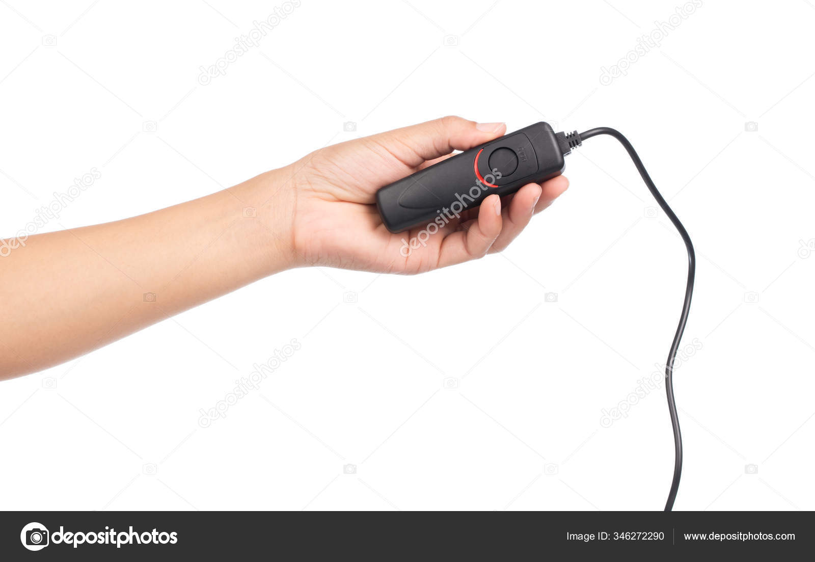 Hand Holding Remote Control Shutter Switch Dslr Camera Isolated White ...