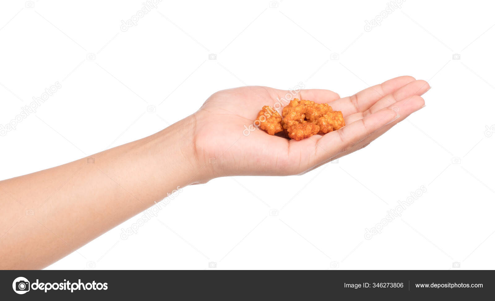 Hand Holding Snacks Corn Crispy Isolated White Background — Stock Photo ...