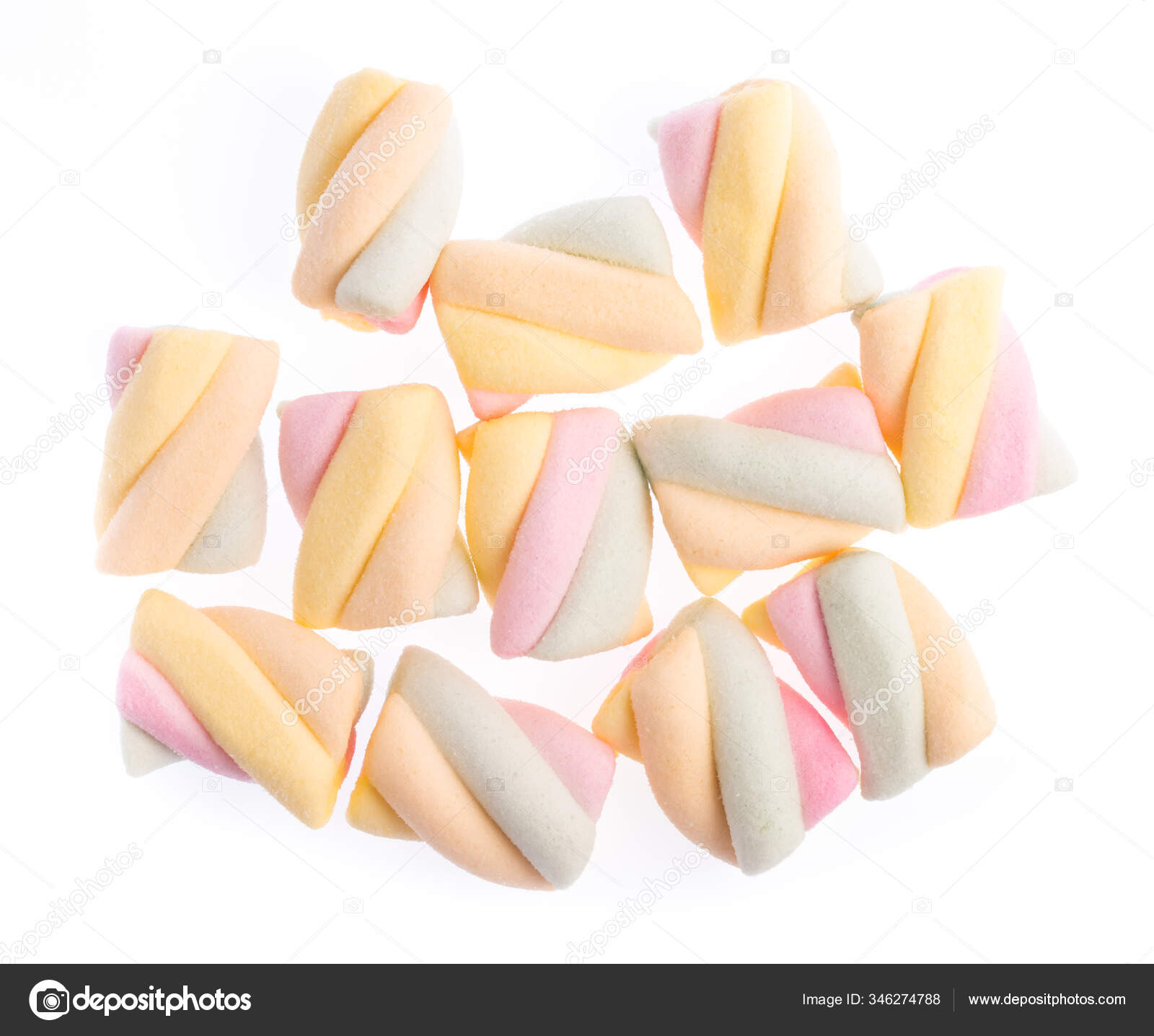 Marshmallows Pastel Isolated White Background Stock Photo by ...