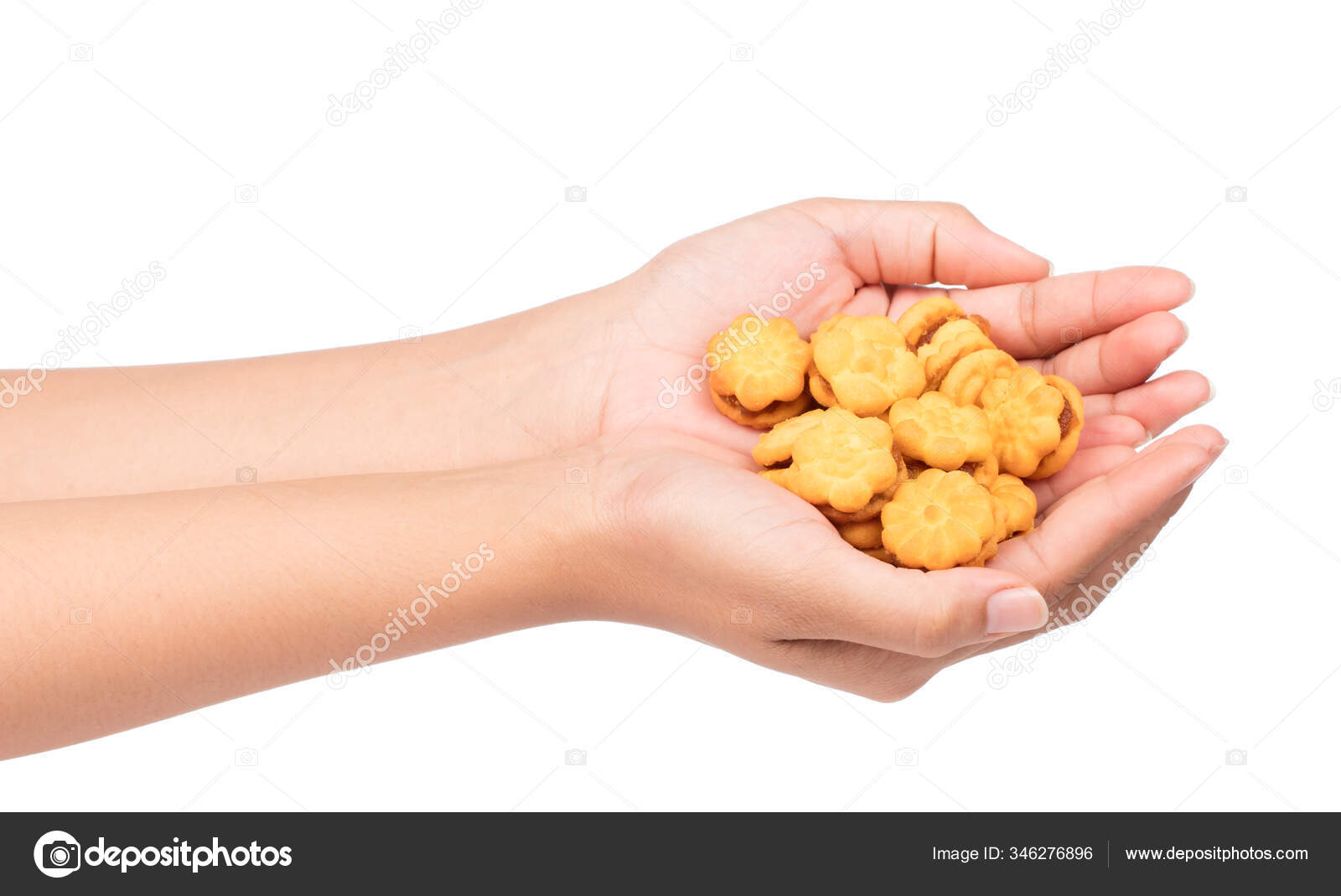 Hand Holding Cookie Isolated White Background — Stock Photo ...