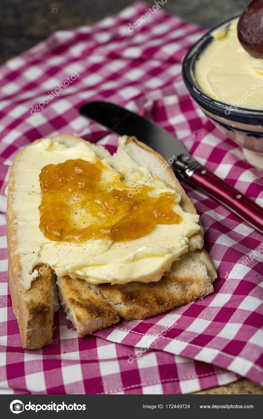 Toasted bread with different pates. Stock Photo by ...