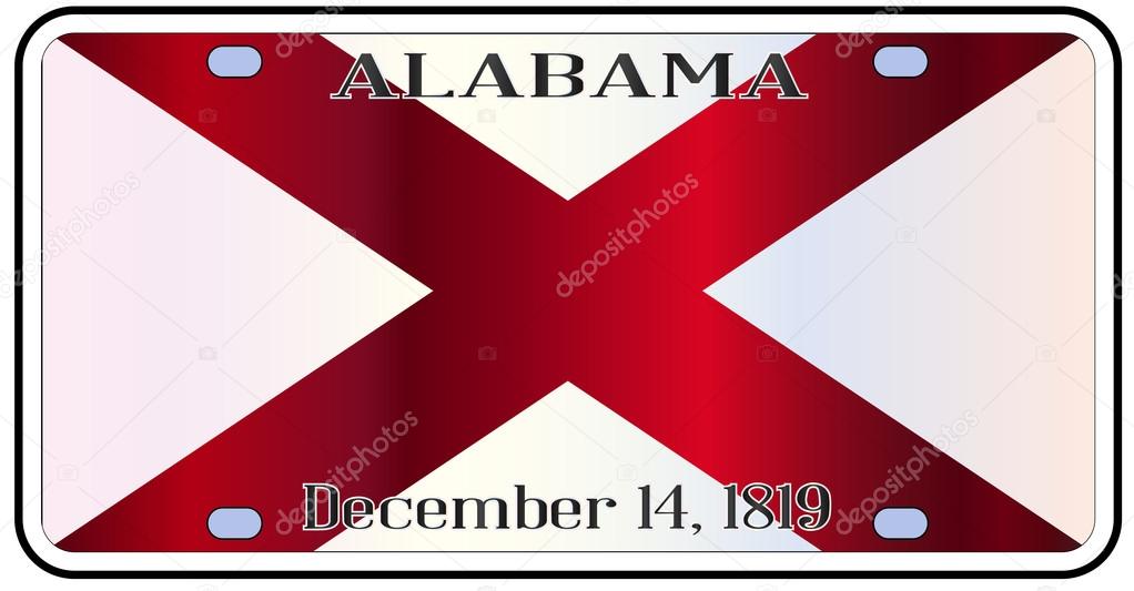 Bandera de placa de Alabama Vector de stock por ©BigAlBaloo 126239196