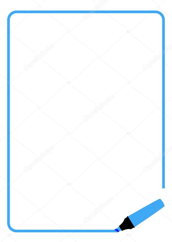 Blue Highlighter Page Border — Stock Vector © BigAlBaloo #126433216