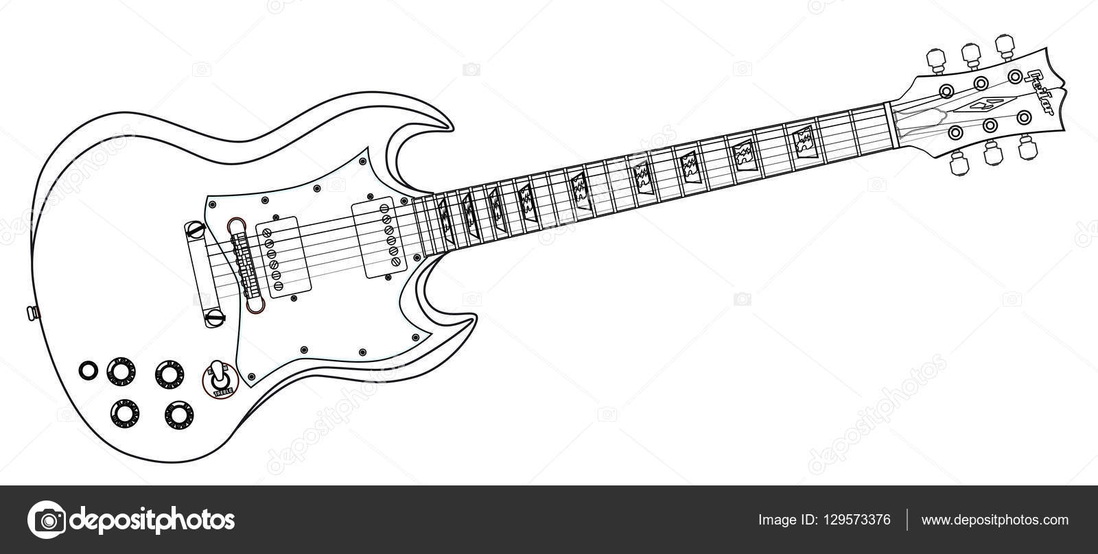 Guitar Outline Drawing