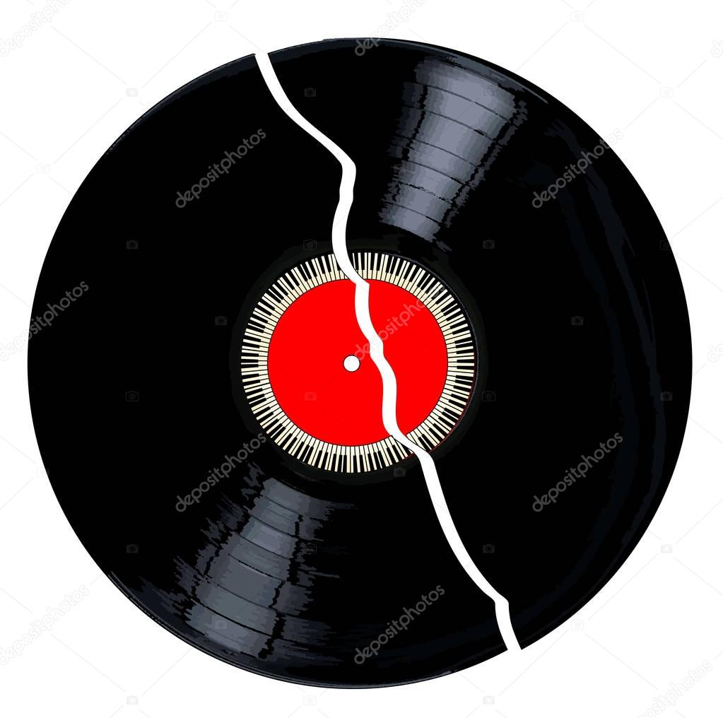 Isolated Broken Record Stock Vector Image by ©BigAlBaloo #130432918