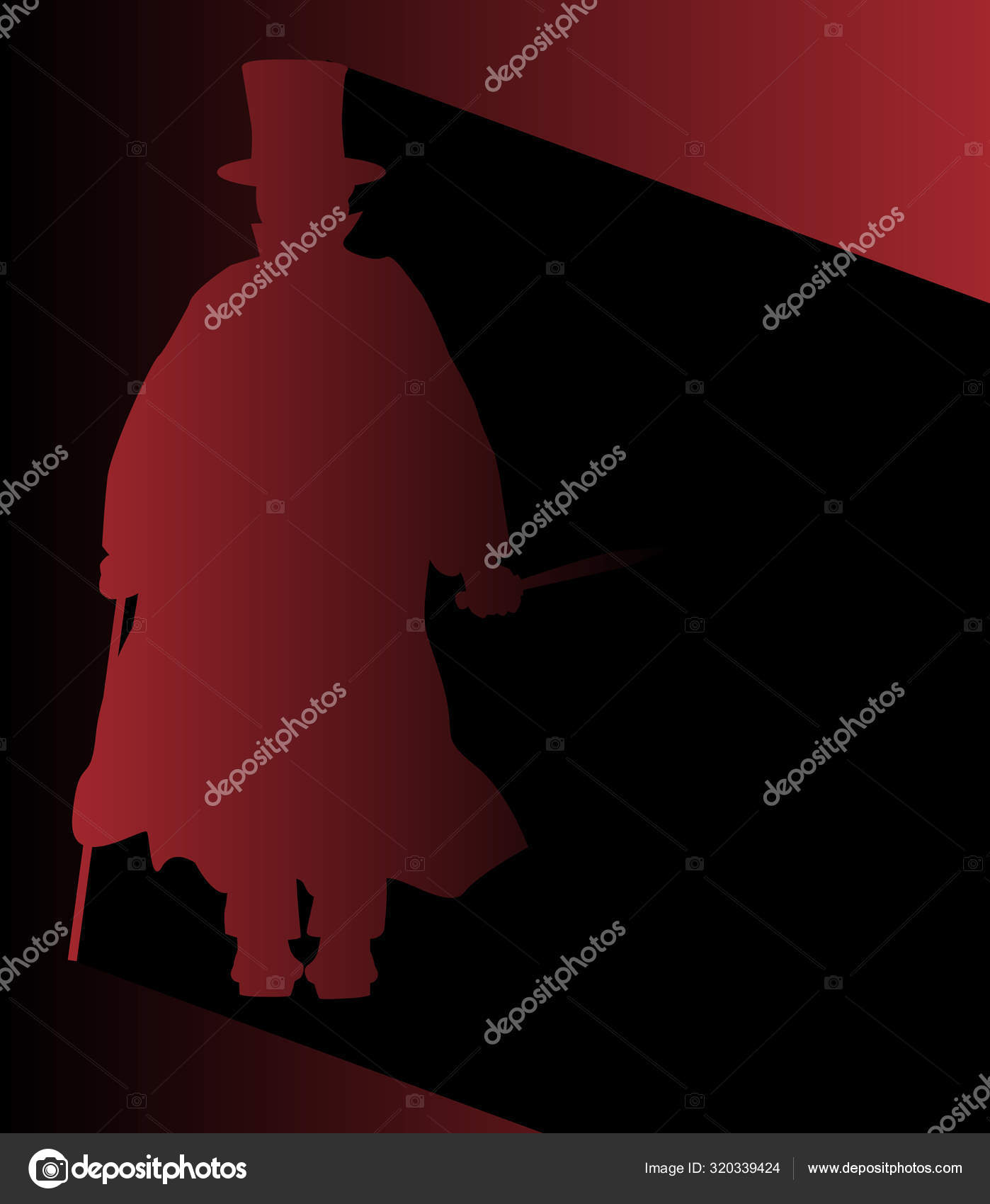 Jack the Ripper Red Shadow Silhouette Stock Vector Image by ©BigAlBaloo ...