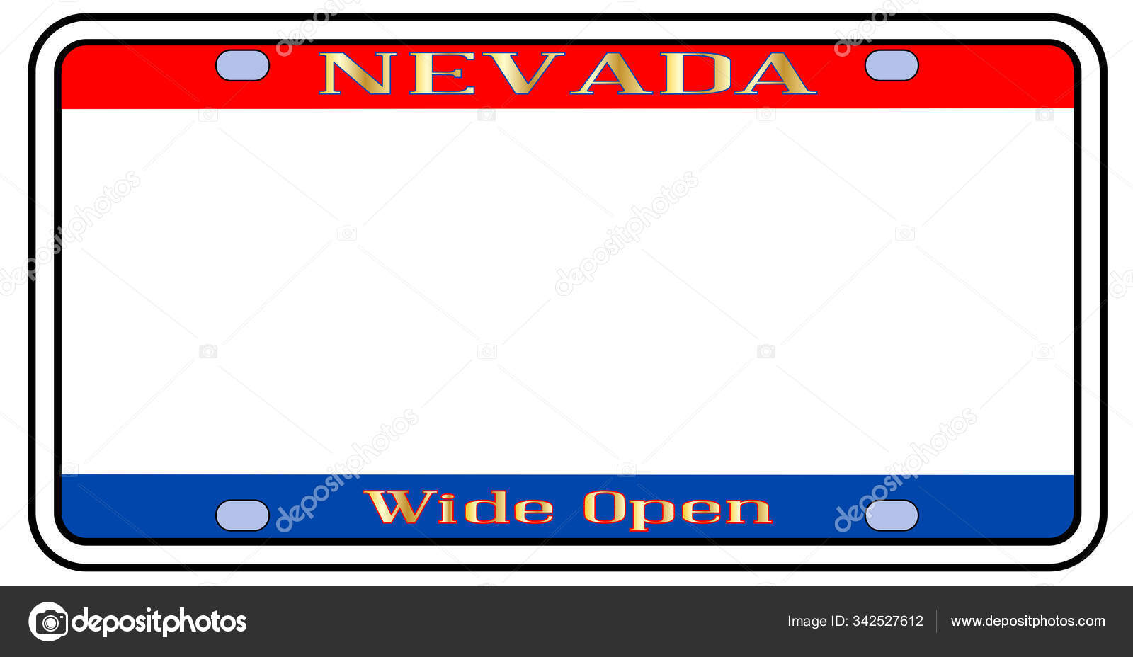 Blank Nevada License Plate Stock Vector Image by ©BigAlBaloo #342527612