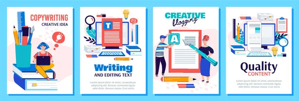 Copywriting and blog content writing poster set - creative blogging and ...