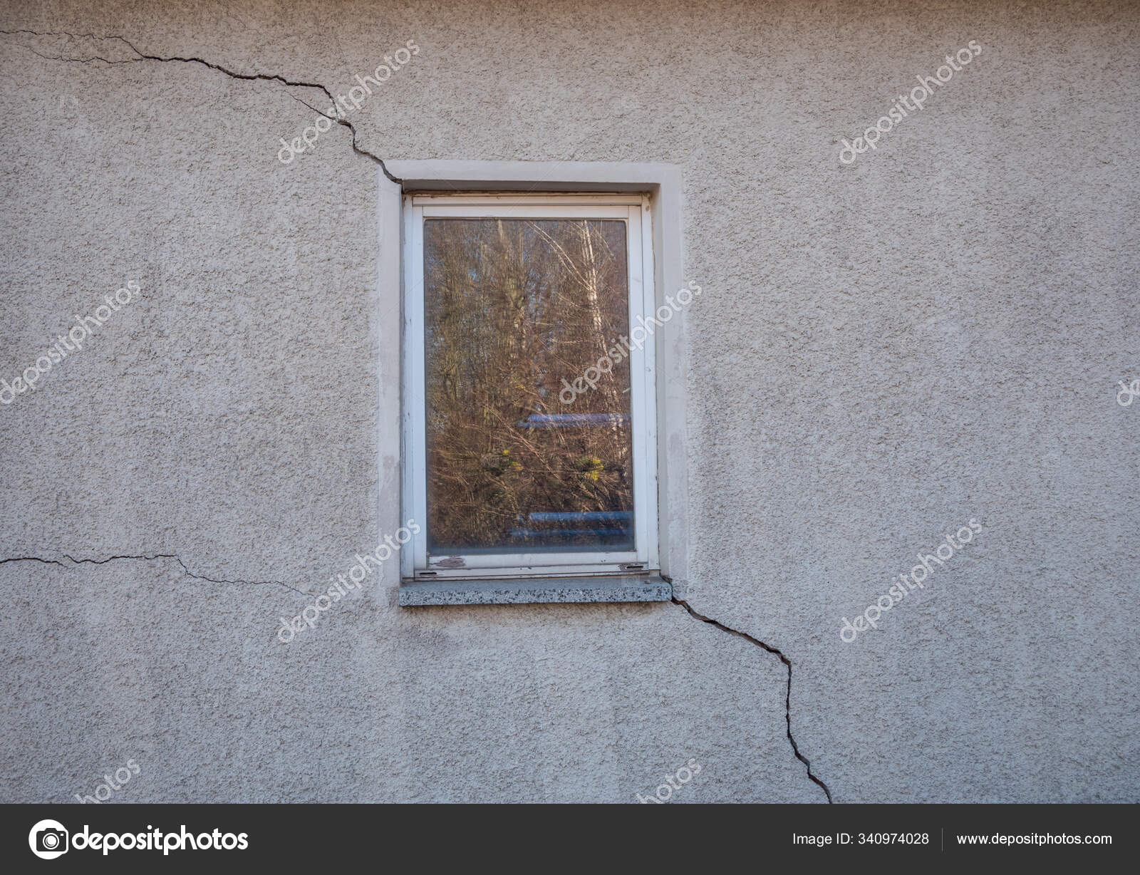 Cracked House Window