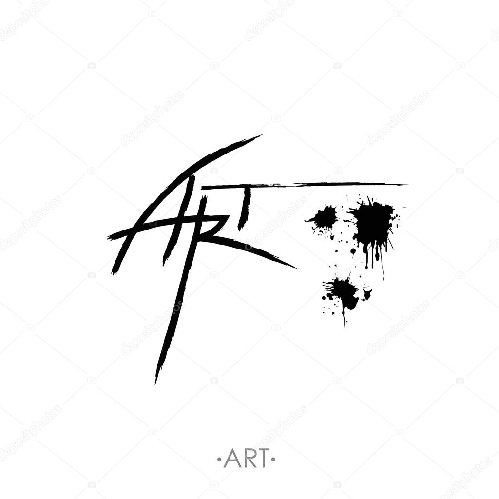 Stylized written word art lettering, with blots Stock Vector by ...