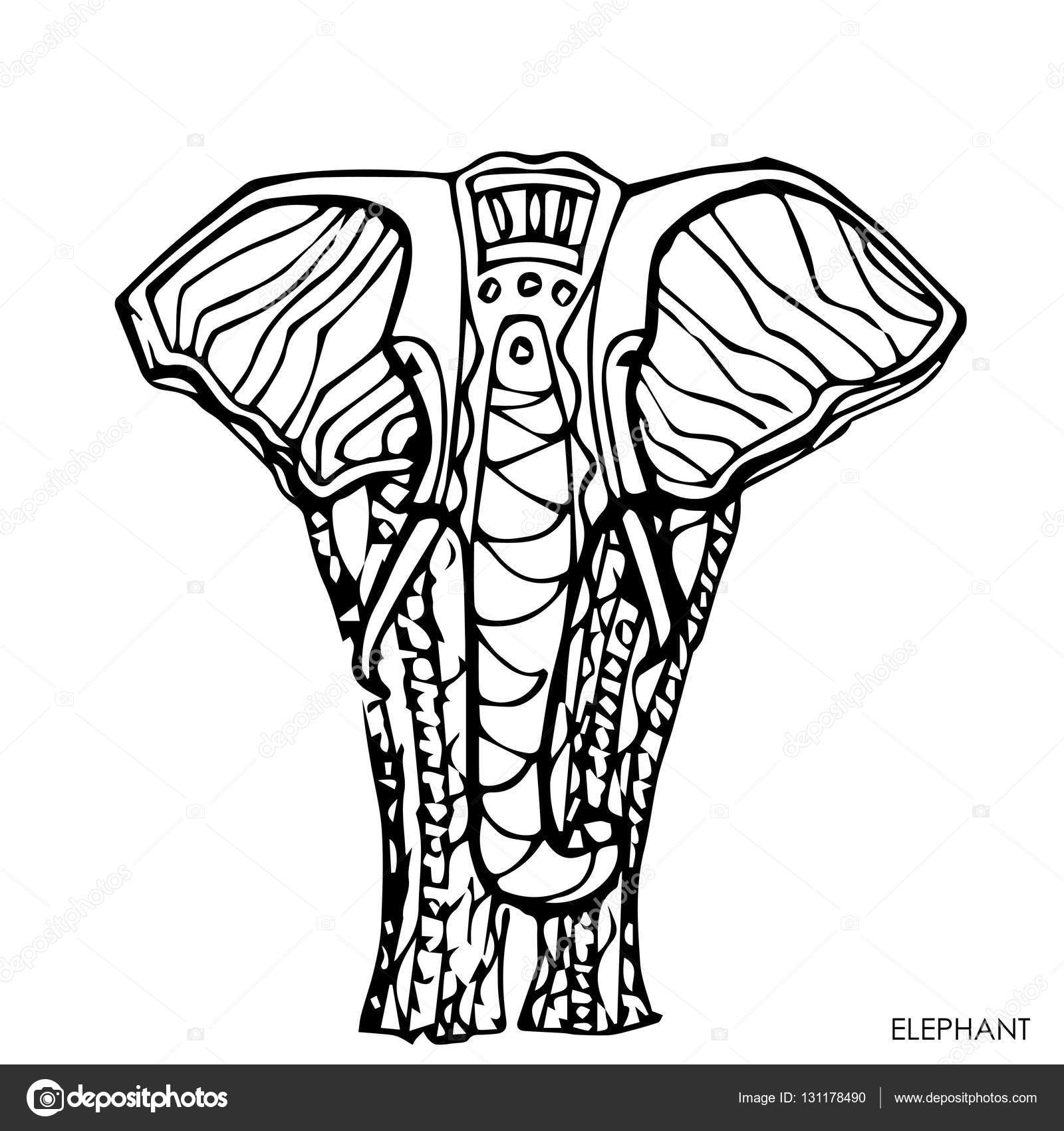 Ethnic elephant. Greeting Beautiful card with Elephant. Perfect for ...