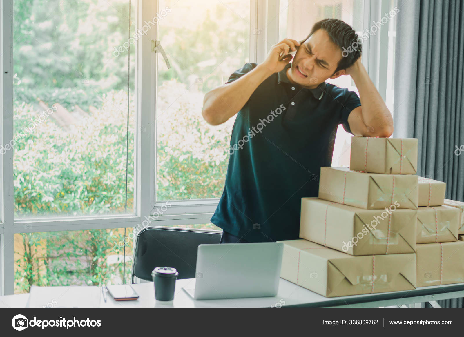 Postman prepare mailbox to send to the recipient.Delivery concep ...