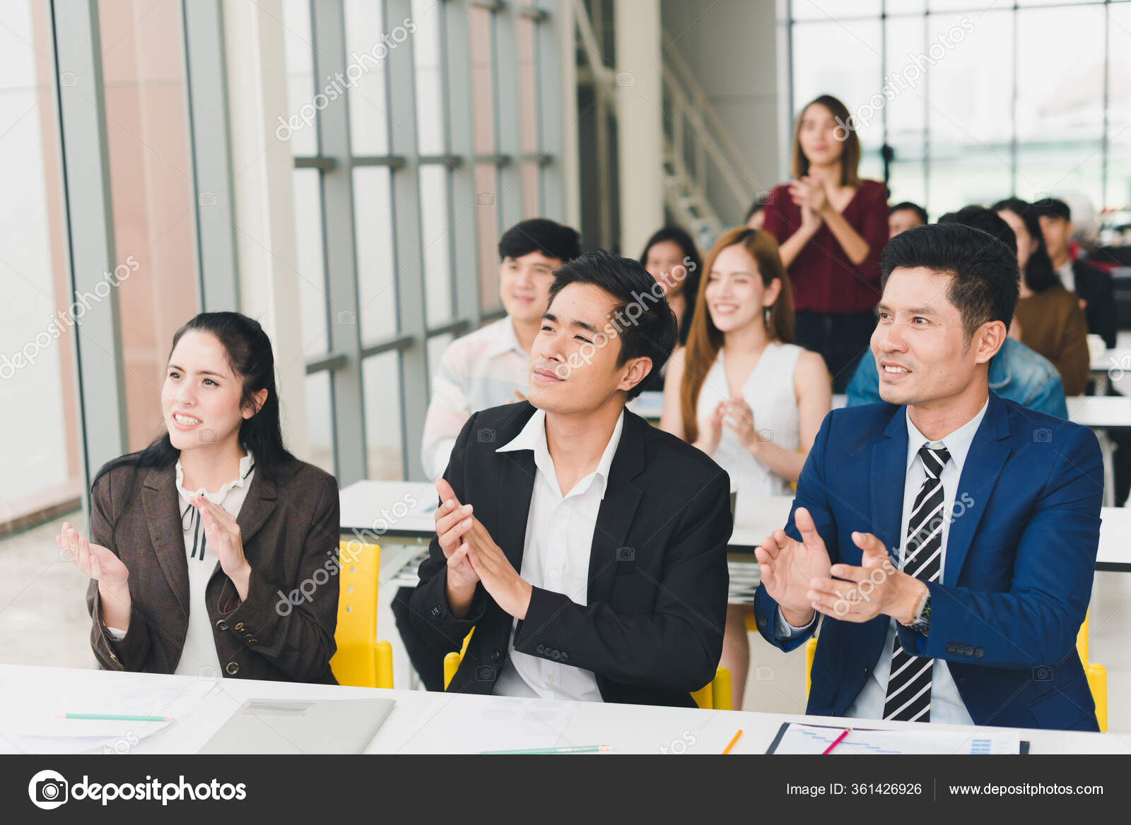 Asian Male Speaker Speaking Seminars Workshops People Meeting Attendees ...