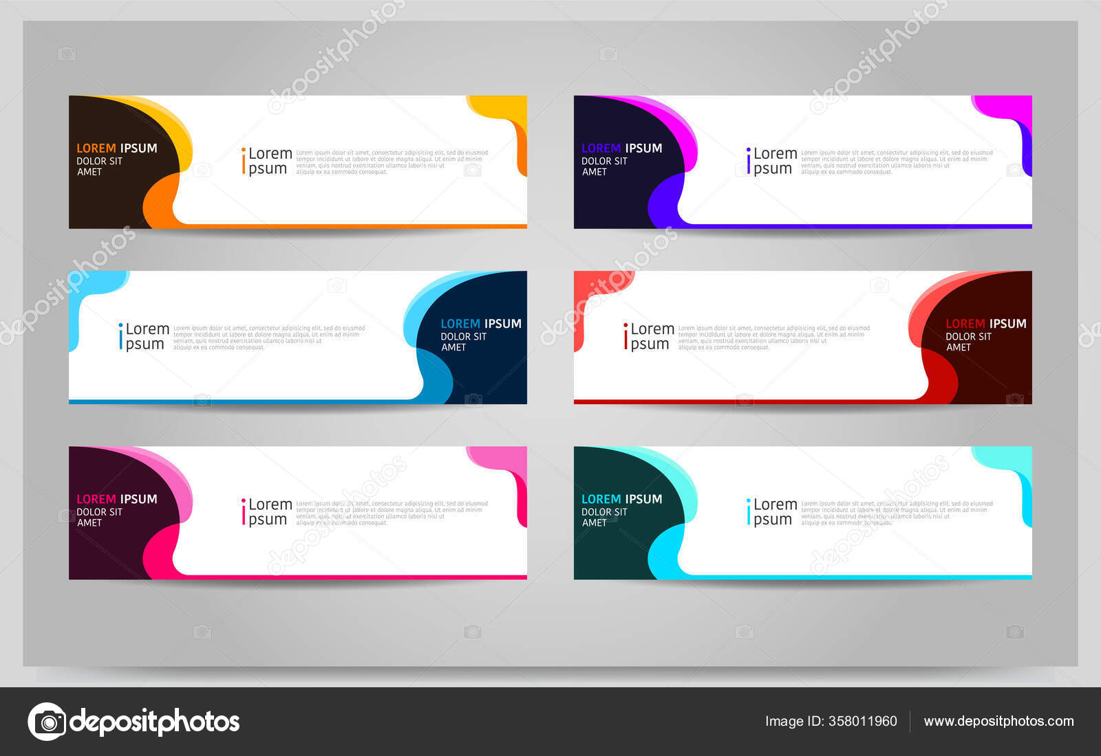 Colorful Banner Background Design Set Modern Abstract Template Design ...