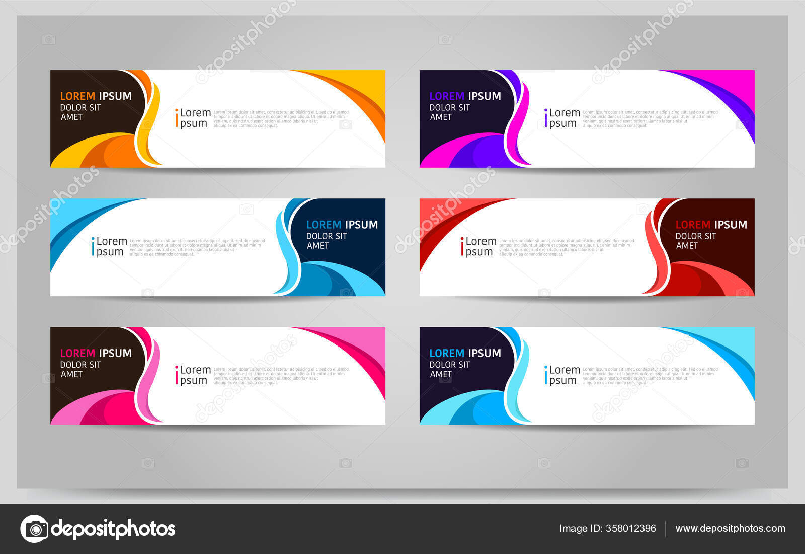 Colorful Banner Background Design Set Modern Abstract Template Design ...