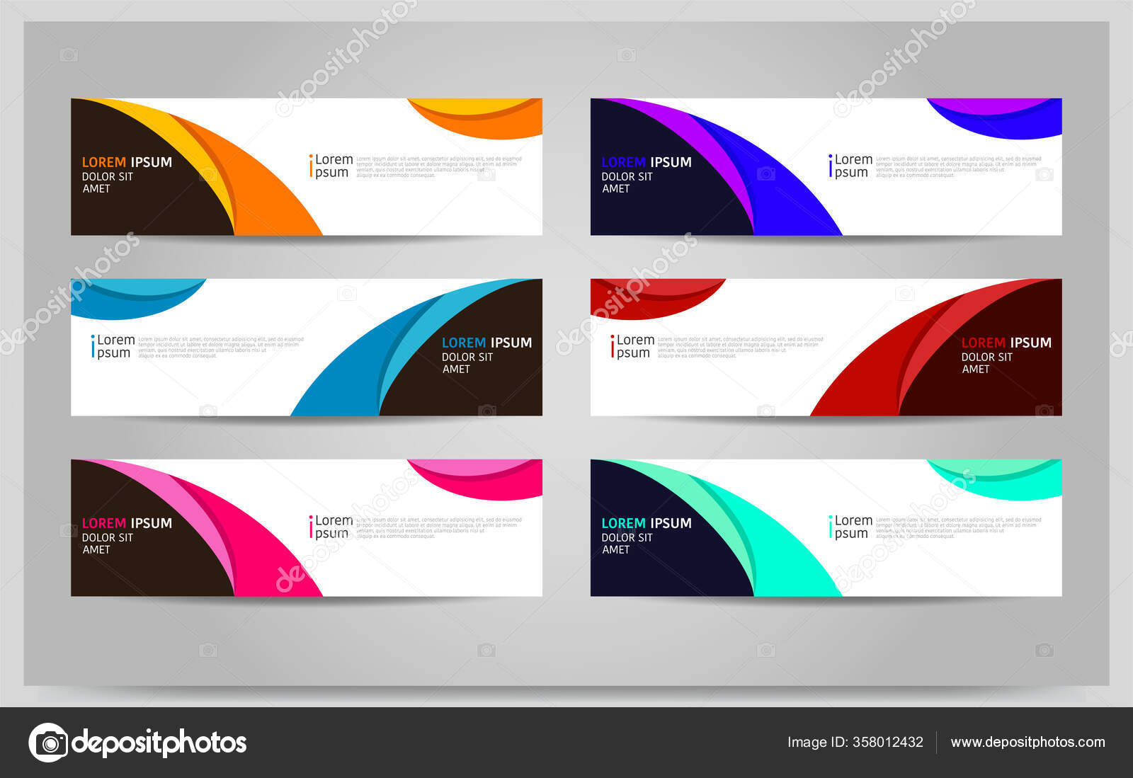 Colorful Banner Background Design Set Modern Abstract Template Design ...