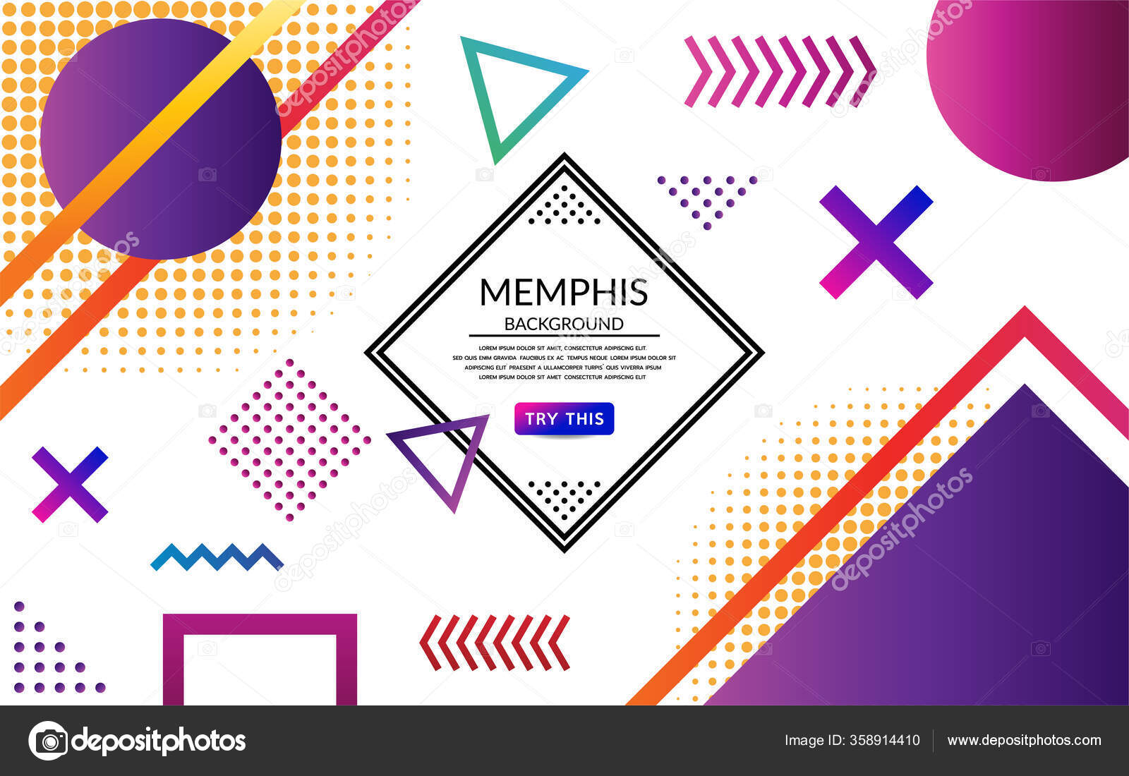 Abstract White Memphis Background Design Isolated Square Circle Arrow ...