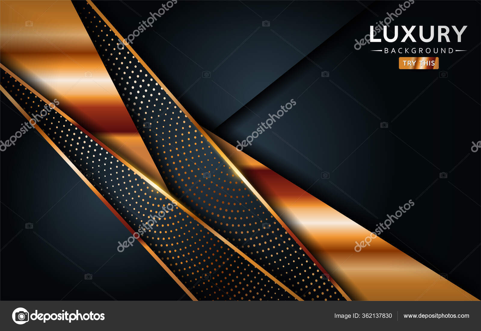 Luxurious Premium Black Abstract Background Golden Lines Overlap ...
