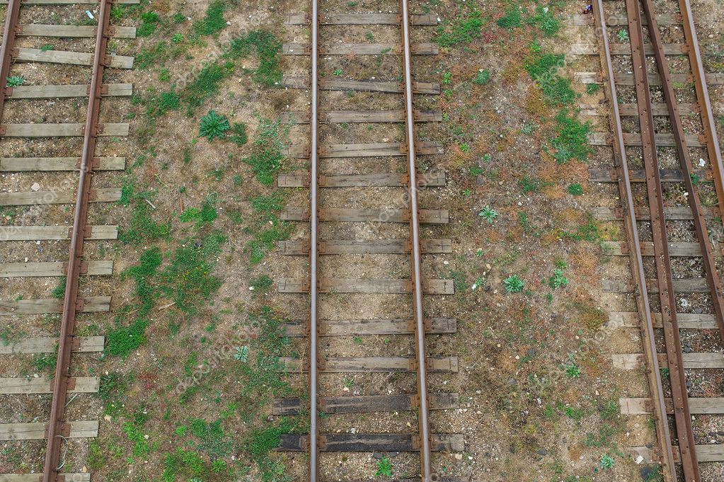 Railway rails. Top view. Stock Photo by ©avk78 126163654