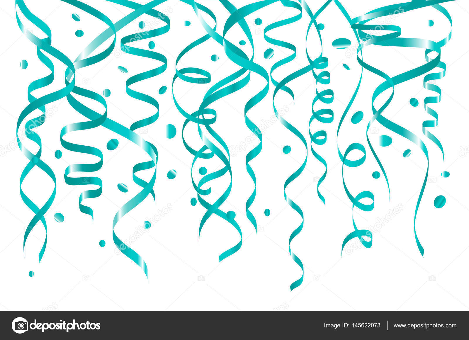 Blue confetti background. Seamless horizontal pattern. Metallic foil ...