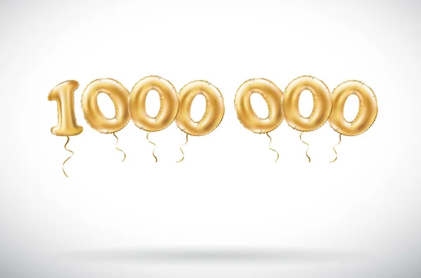 Vector Golden number 10000 ten thousand metallic balloon. Party ...