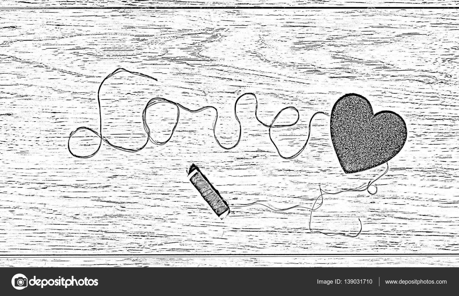 Threads of Love written — Stock Photo © Belief #139031710