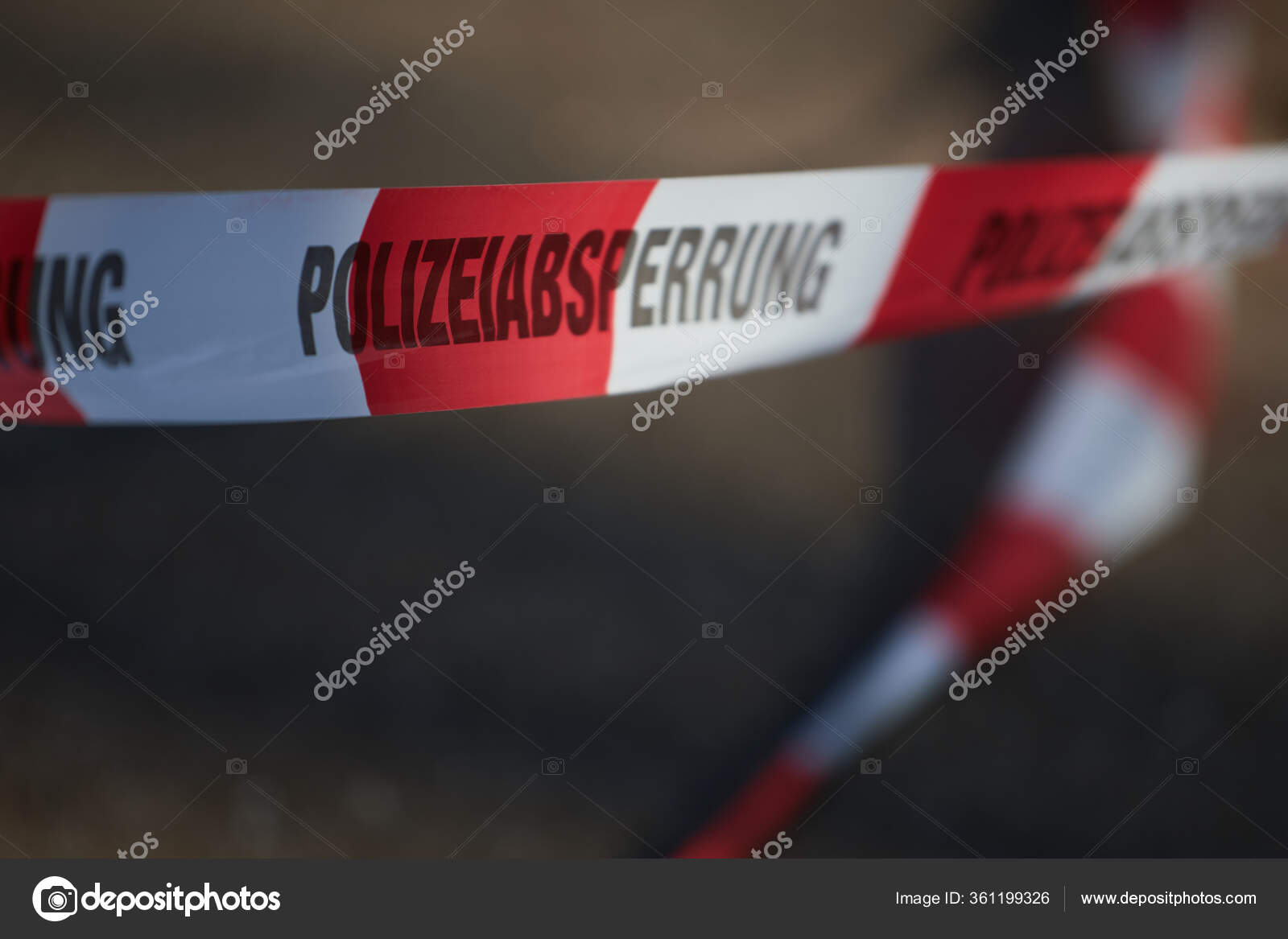 Police Floating Inscription German Polizeiabsperrung Concept Law ...